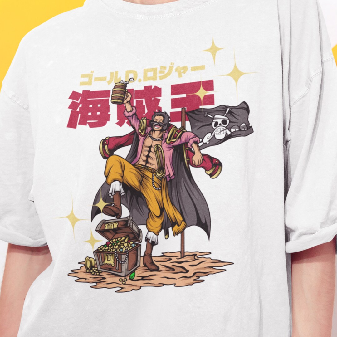 One Piece Shirt Roger Pirate King, 90s Anime Clothing Merch, Anime ...