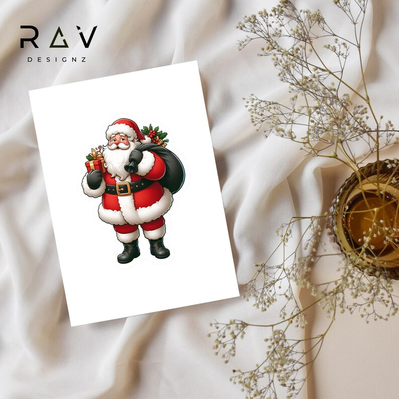 Santa Claus Christmas DIY Printable A4 Digital Download for Stickers ...