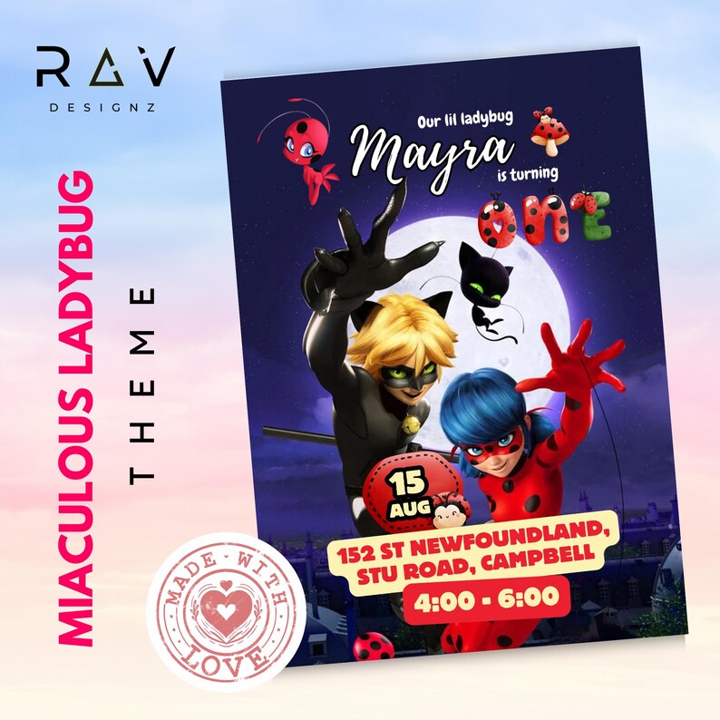 Personalized Ladybug Birthday Invitation, Ladybug Invitation ...