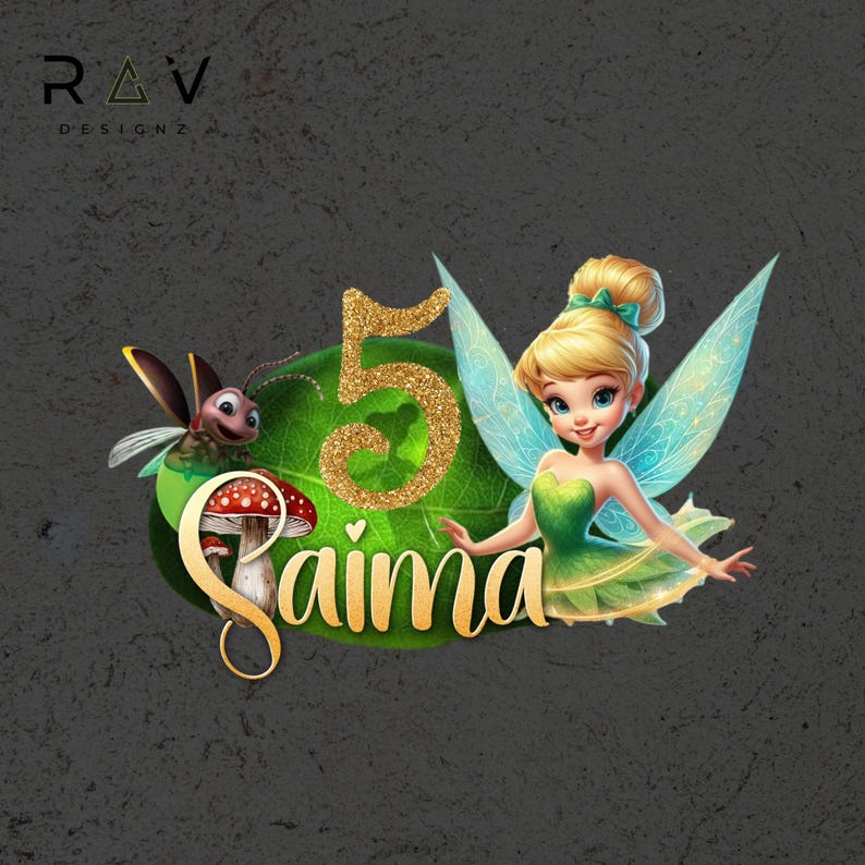 Custom Tinkerbell Cake Topper Made-to-order Digital Printable ...