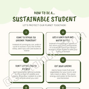 Sustainable Student Educational Poster Guide for Schools and Classrooms ...