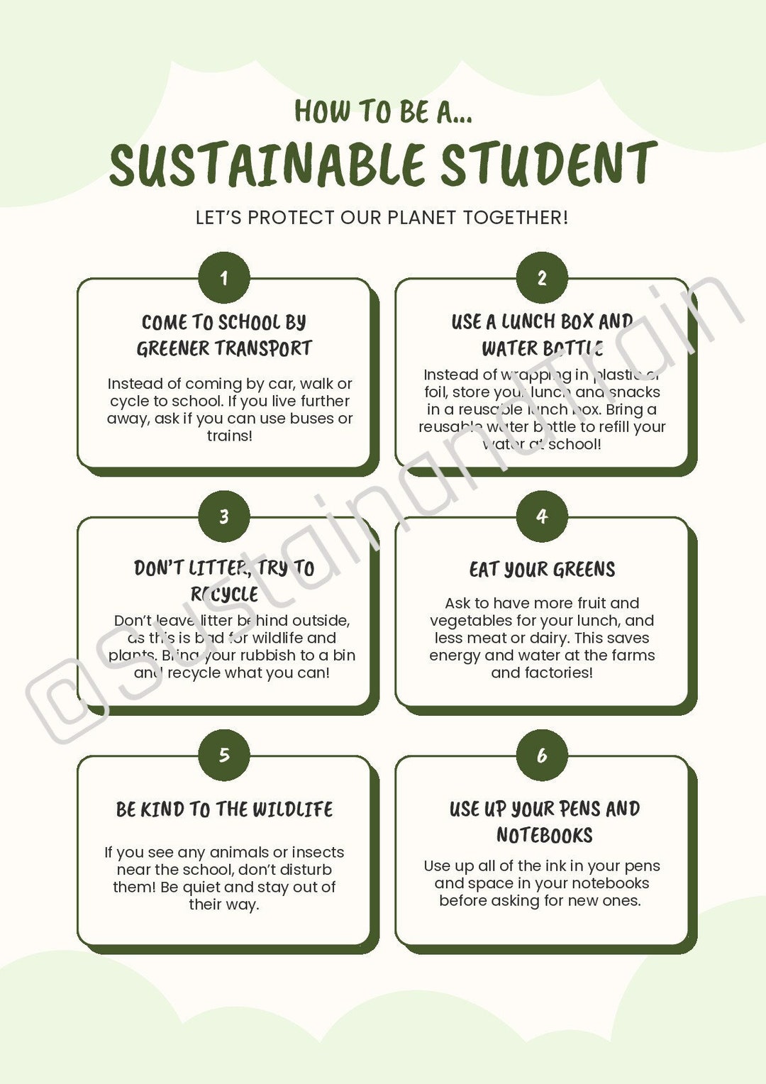 Sustainable Student Educational Poster Guide for Schools and Classrooms ...