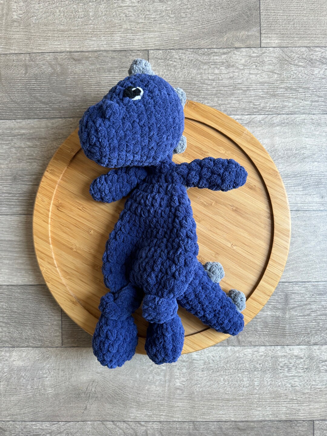 Ready to Ship Crochet Navy Blue & Grey Dinosaur Snuggler/lovey - Etsy