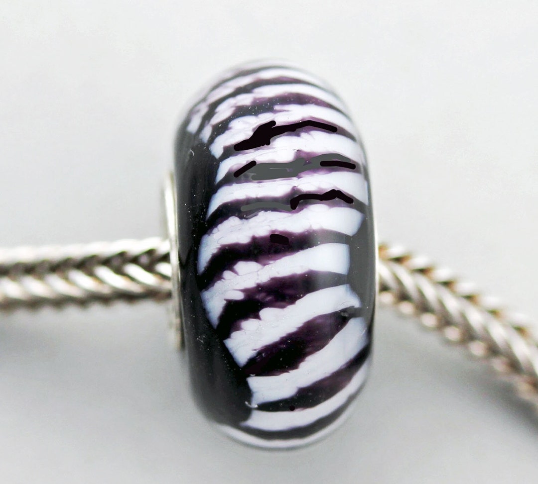 Unique Big White tiger-tail Pattern Glass Bead - Etsy