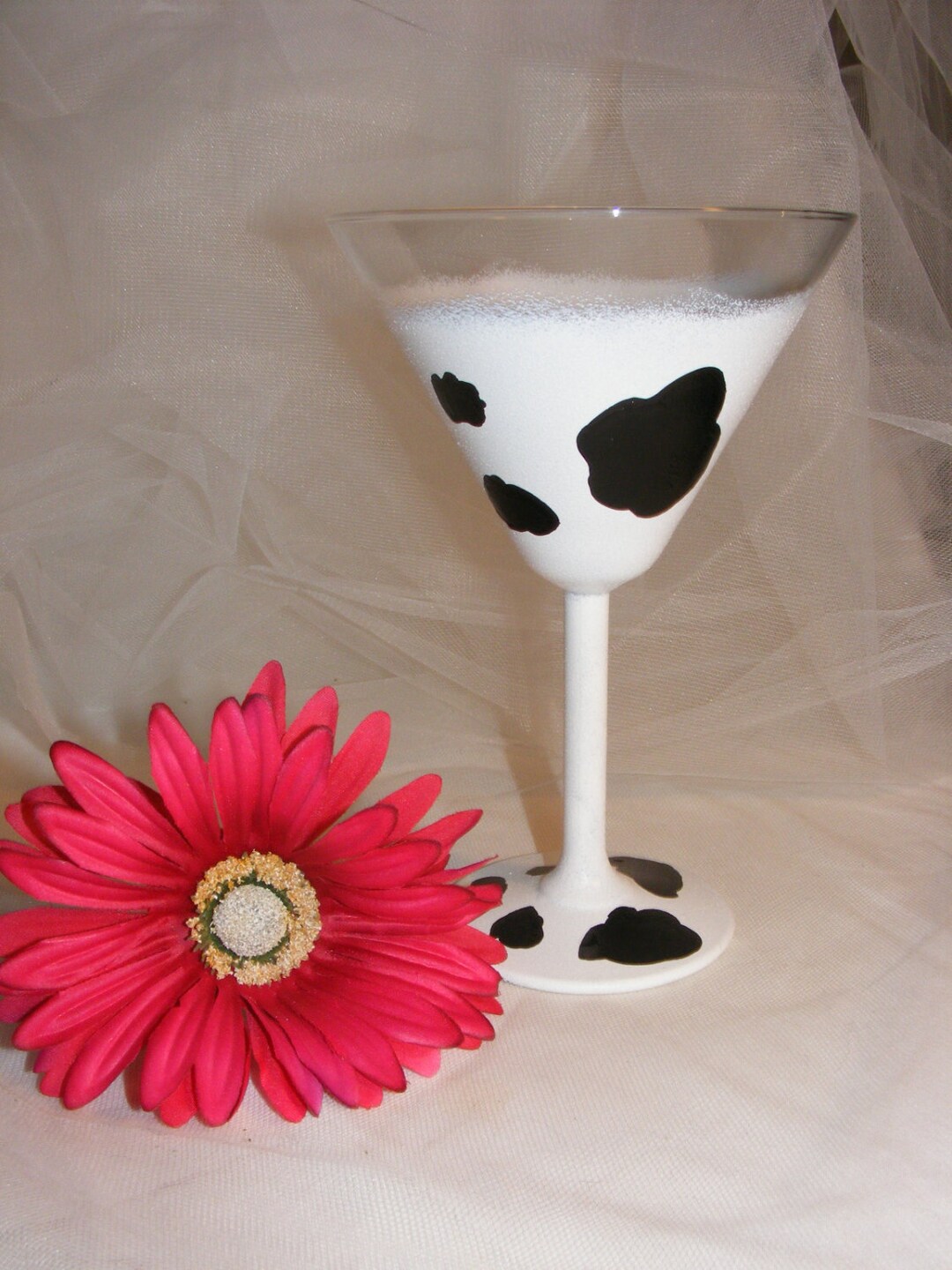 Cow Print Martini Glass - Etsy