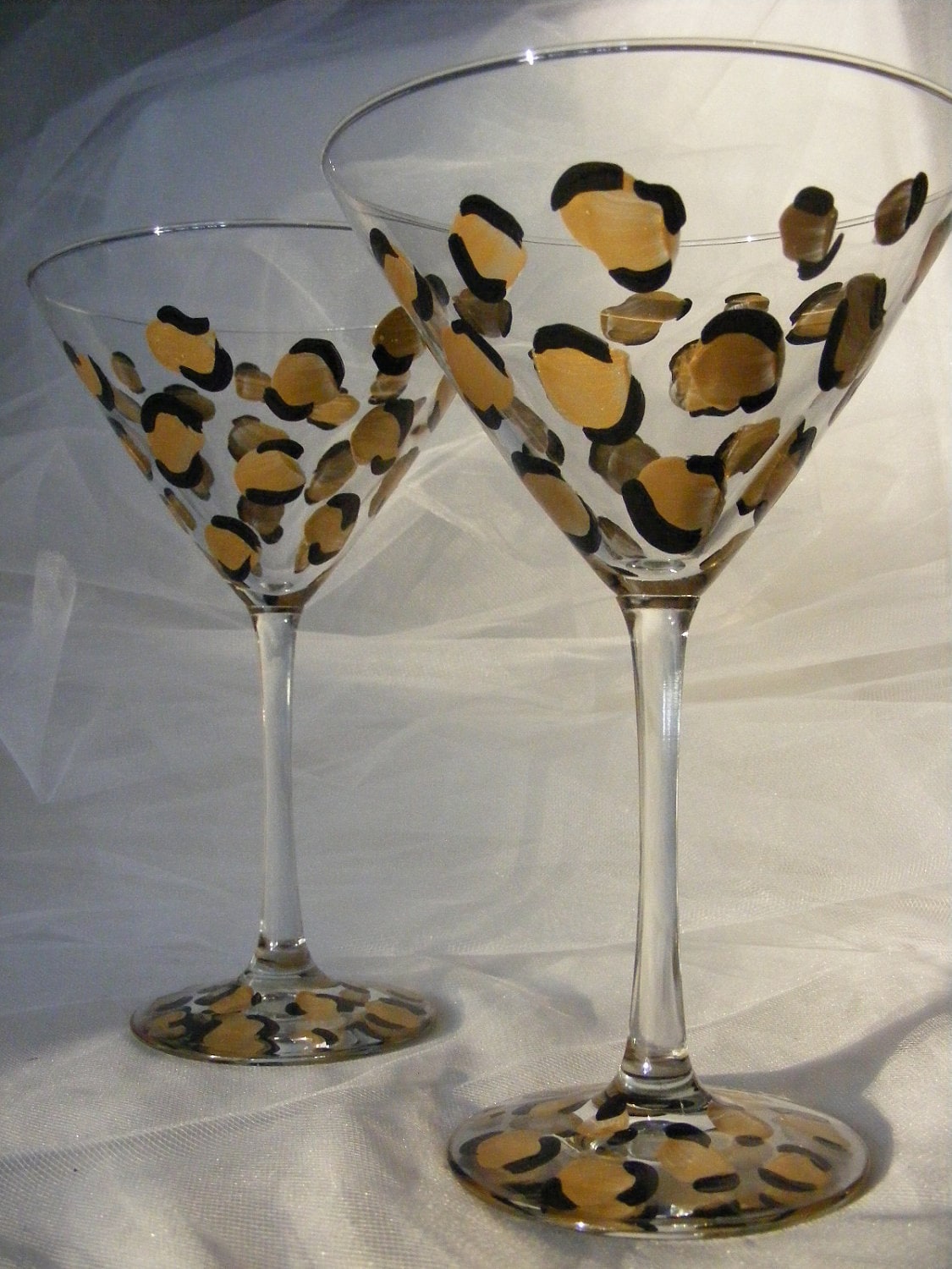 Pair of Gold Leopard Martini Glasses - Etsy