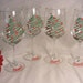 Christmas Wine Glasses Set of 4 Hand Painted Christmas Tree Wine ...
