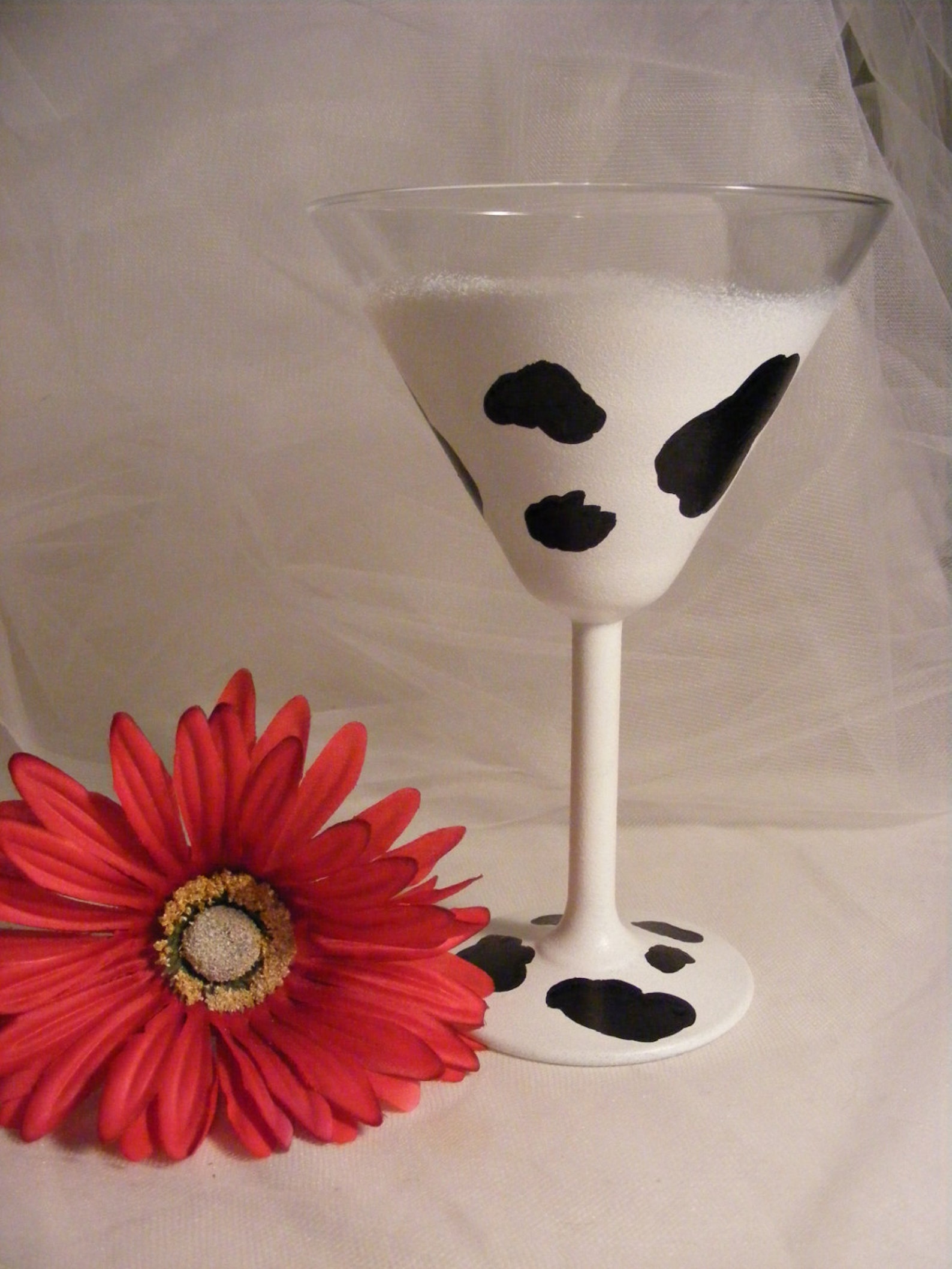 Cow Print Martini Glass - Etsy
