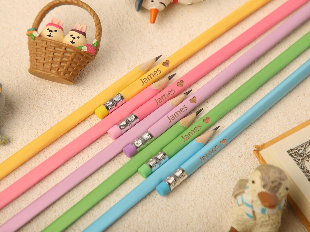 Personalized Engraved Pencil,rainbow Personalized Pencil,set-5 Custom ...