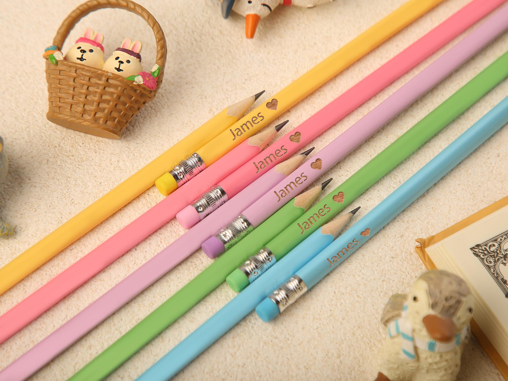 Personalized Engraved Pencil,rainbow Personalized Pencil,set-5 Custom ...