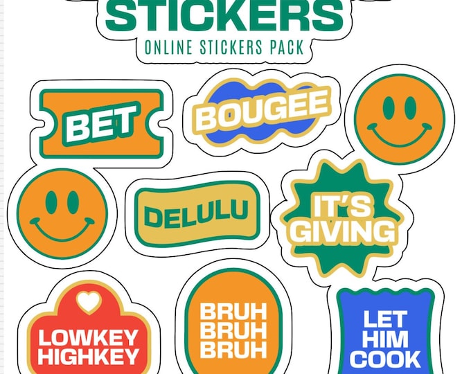 Genz Slang Stickers - Etsy