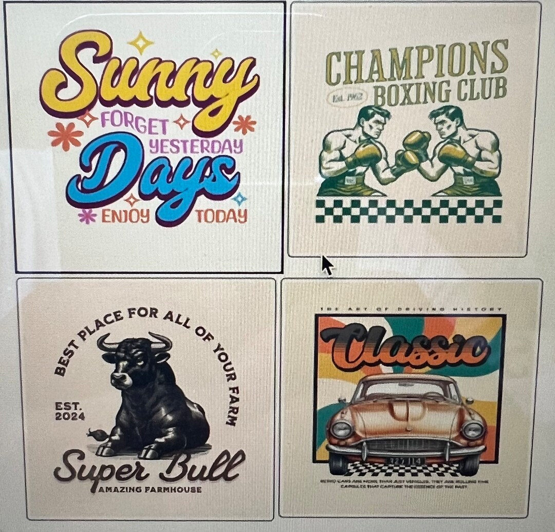 Vintage Style Stickers 4 Stickers Total. - Etsy