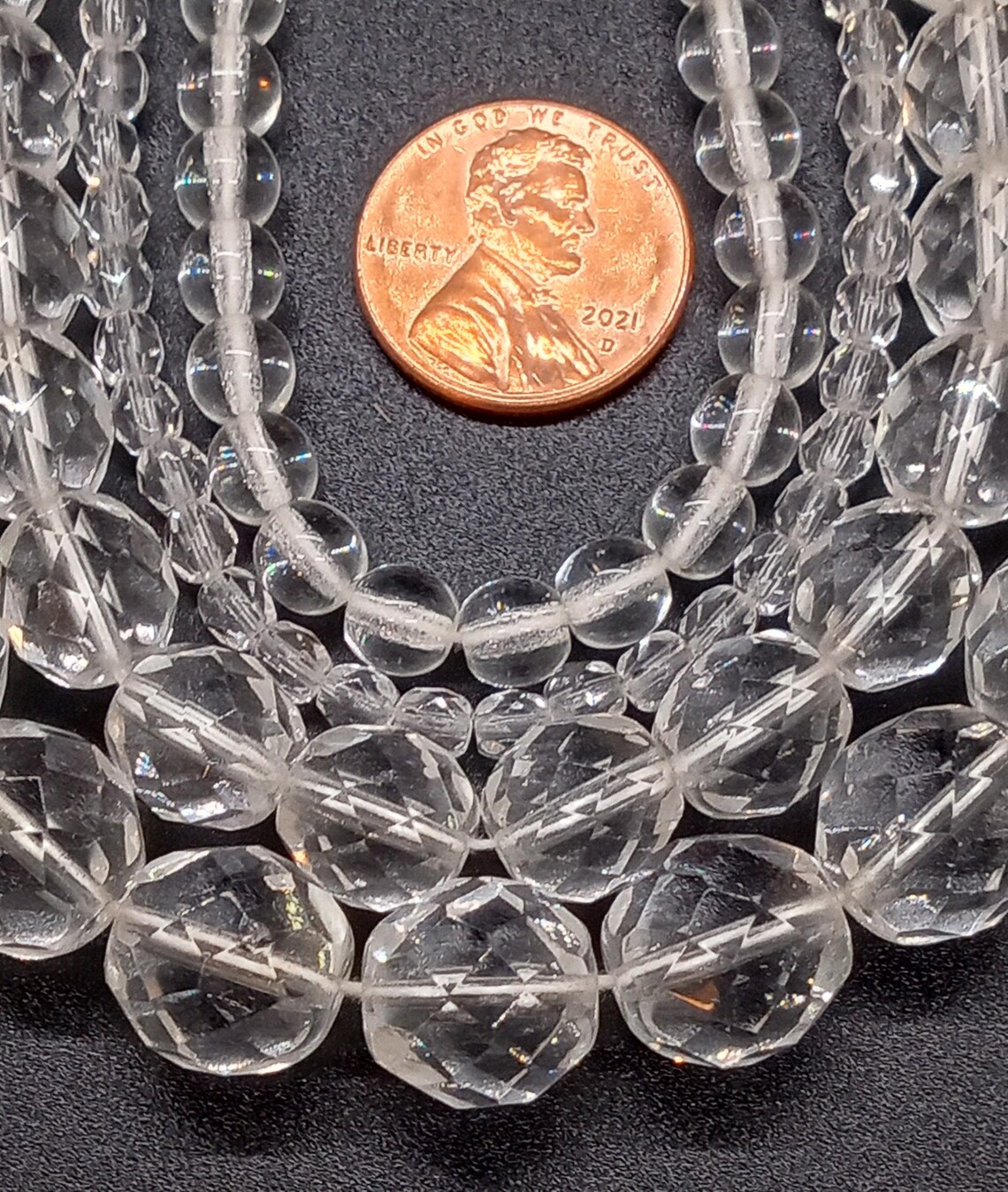 Faceted Clear Quartz Crystal Beads - Round Gemstone Beads for Jewelry ...