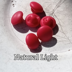 Vintage German Glass Buttons - Opaque Matte Ruby Red - Set of 6 Buttons ...