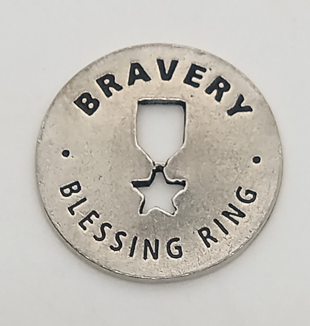 Bravery Blessing Ring Token - Pewter - Etsy