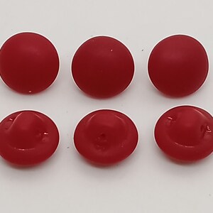 Vintage German Glass Buttons - Opaque Matte Ruby Red - Set of 6 Buttons ...
