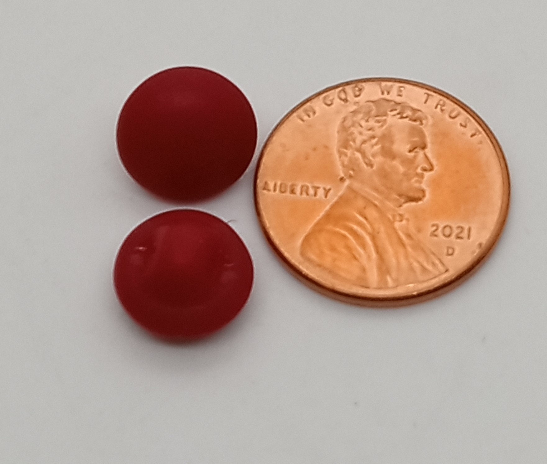 Vintage German Glass Buttons - Opaque Matte Ruby Red - Set of 6 Buttons ...