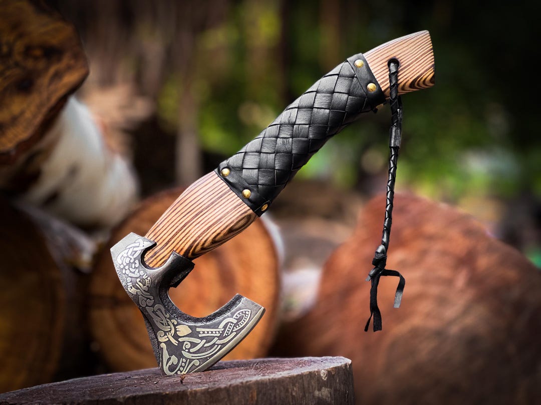 Custom Gift, Hand Forged Carbon Steel Viking Axe, Throwing Mini Axes ...