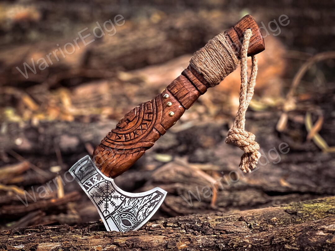 Handmade Viking Axe, Carbon Steel Camping Axe, Birthday Gift for ...