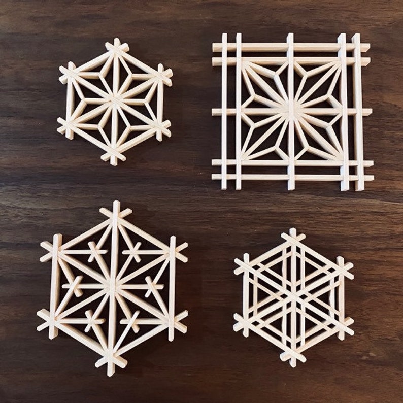 Kumiko Assembly Kit, Square Hemp Pattern, Japanese Traditional Craft ...