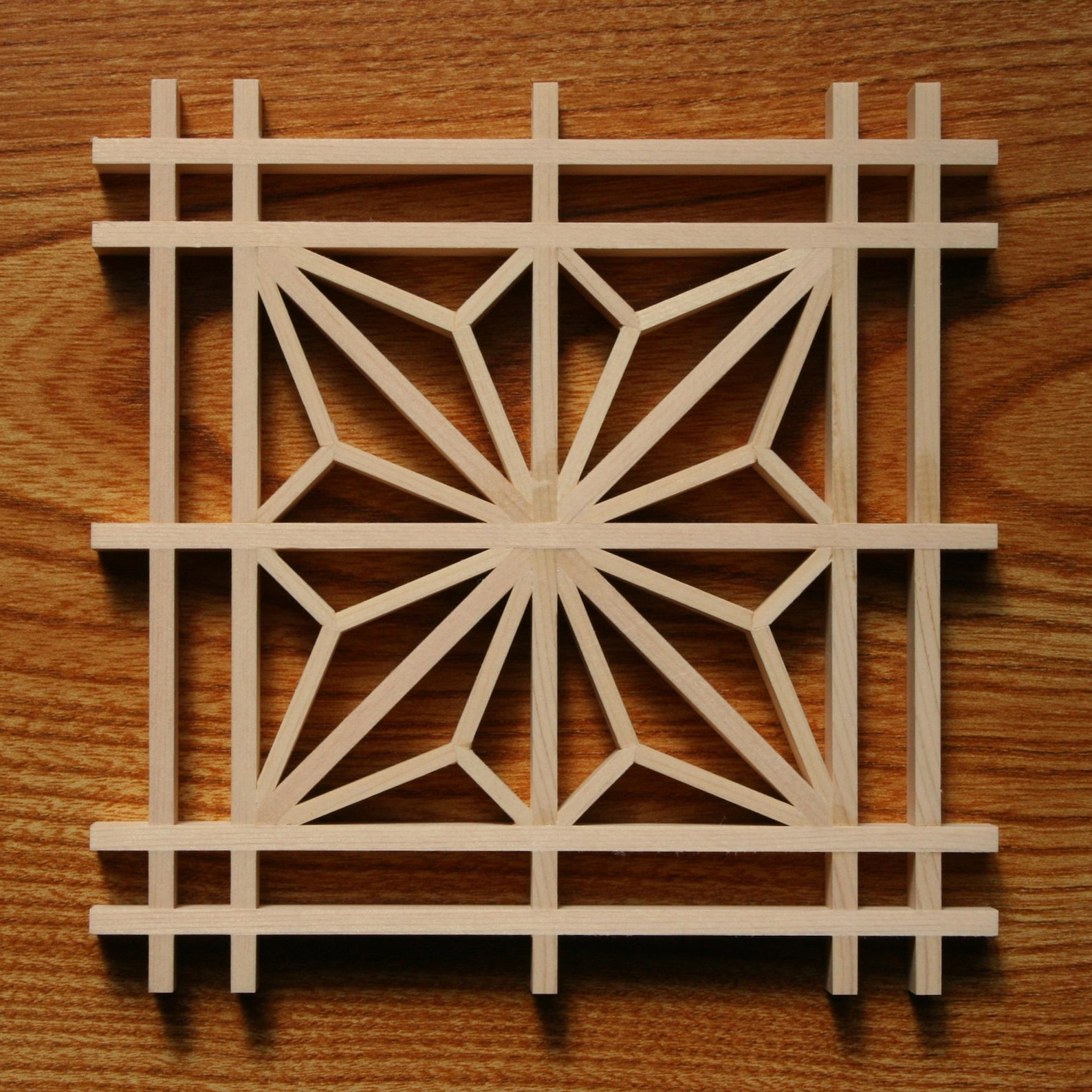 Kumiko Assembly Kit, Square Hemp Pattern, Japanese Traditional Craft ...