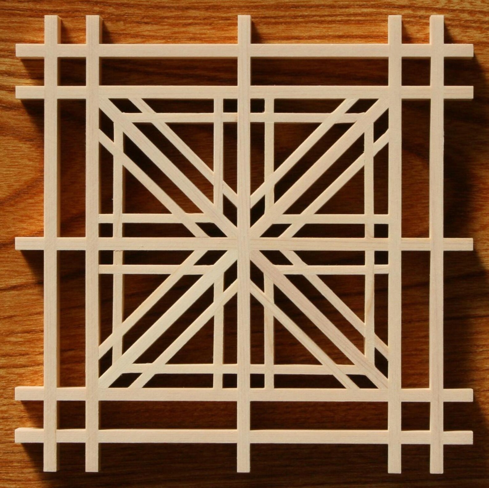 Kumiko Assembly Kit, Square Goma Pattern, Japanese Traditional Craft ...