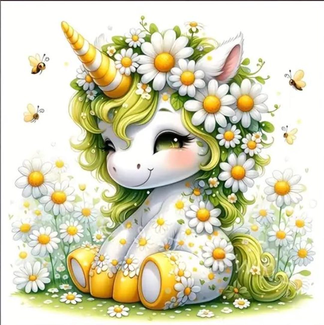 Baby Unicorn Diamond Painting, 5D Wall Art, DIY Diamond Art, Fantasy ...