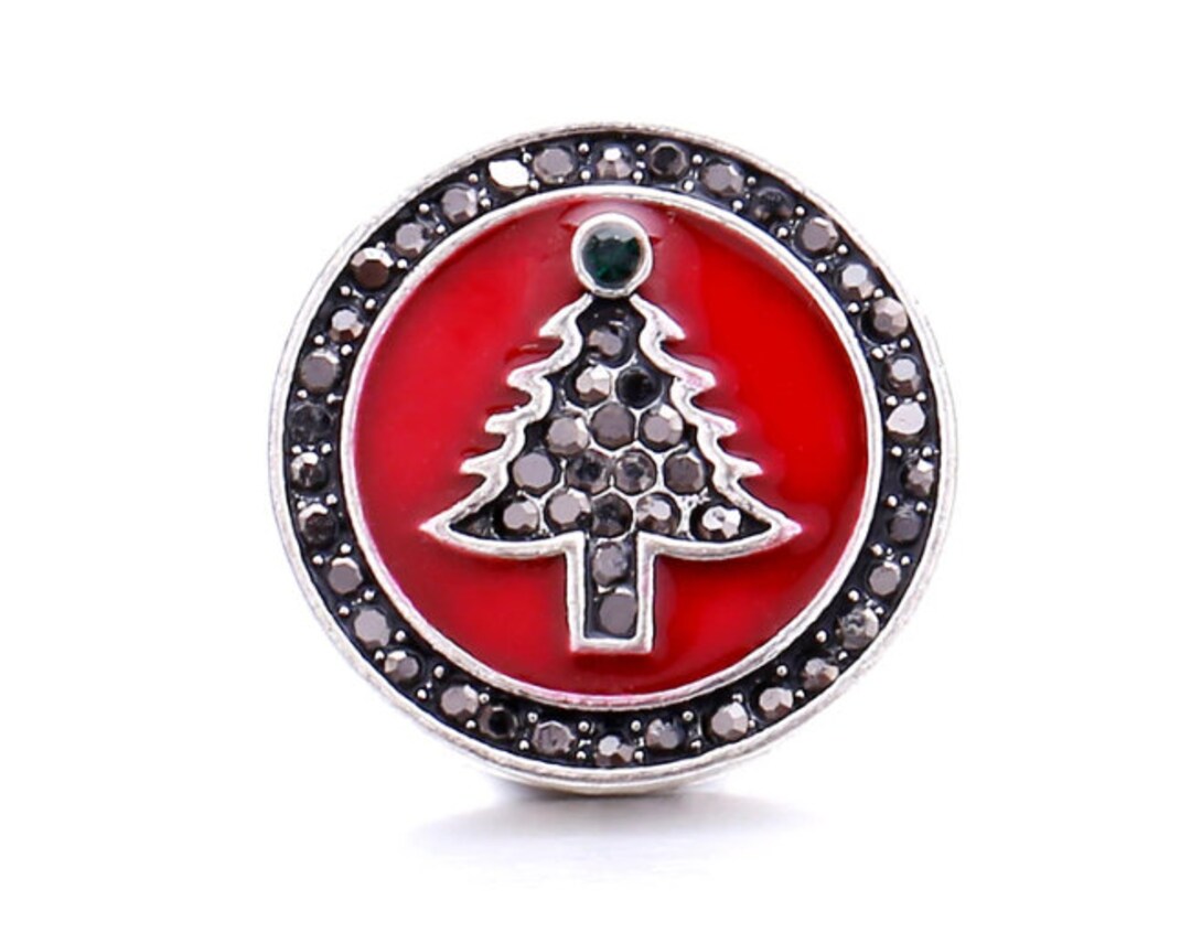 Christmas Tree Snap Button, Christmas Jewelry, Interchangeable Jewelry ...