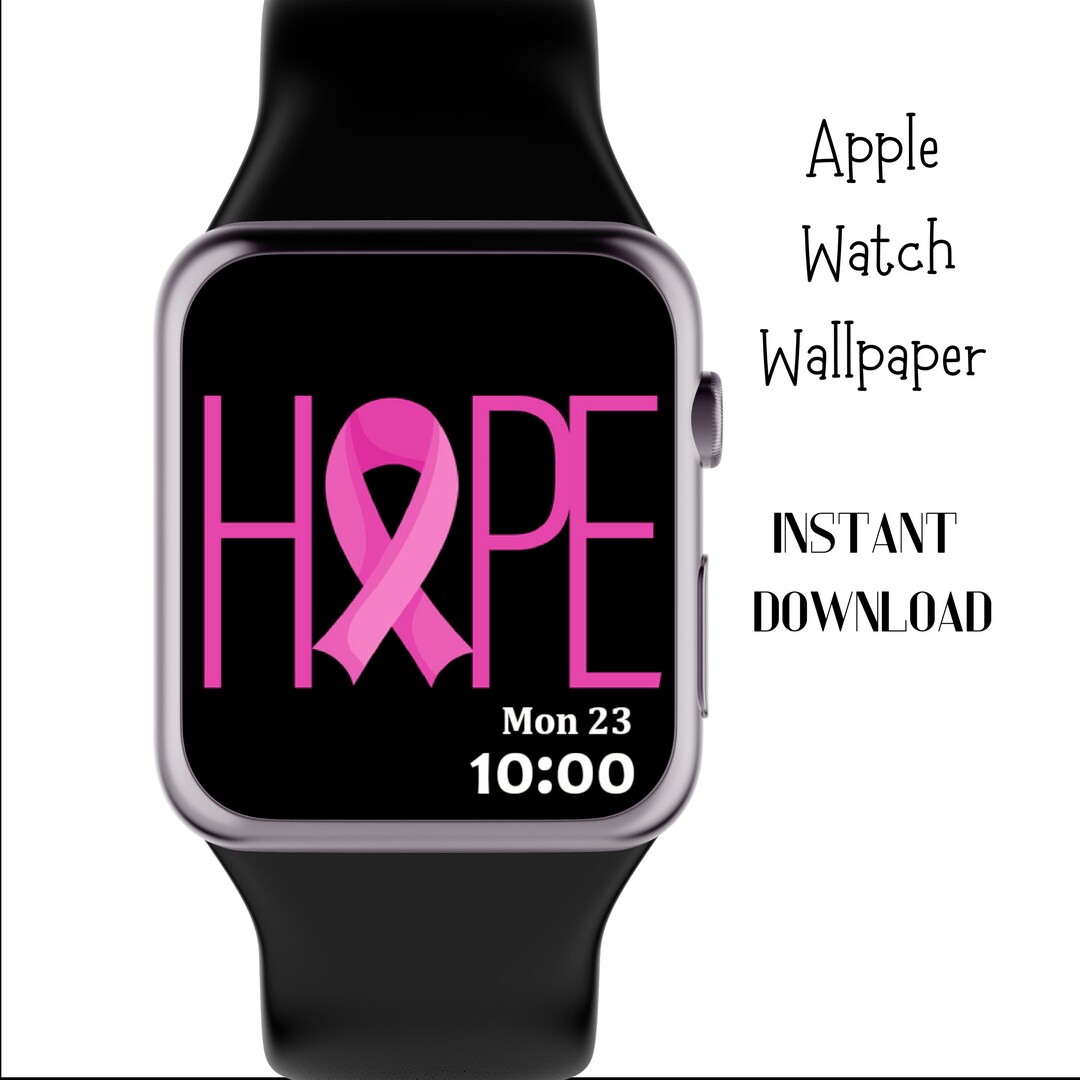 Breast Cancer Apple Watch Face Wallpaper, Love Hope Faith Pink Ribbon ...