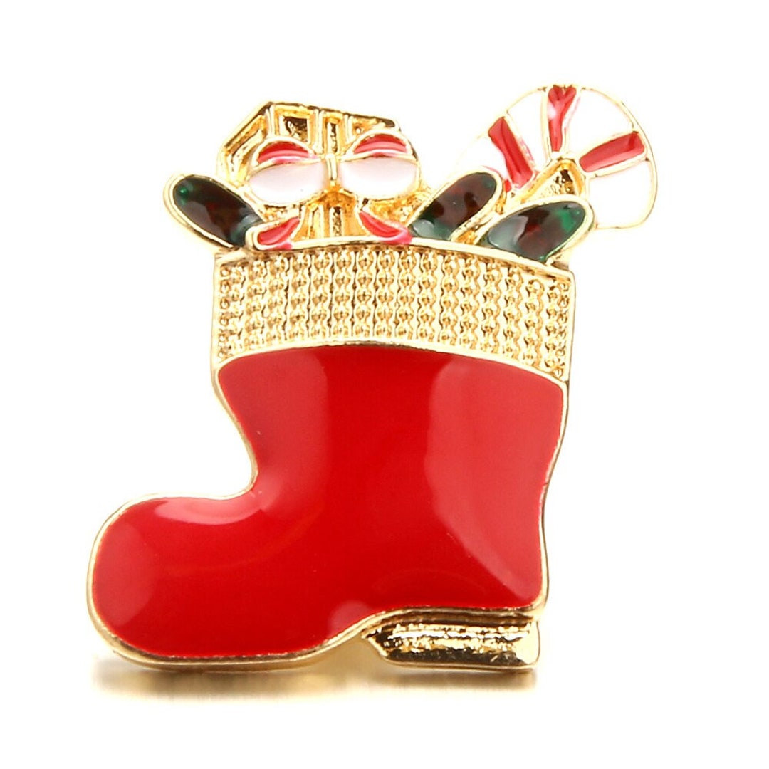 Christmas Santa Boot Snap Button, Snap, Interchangeable Jewelry 18-22 ...