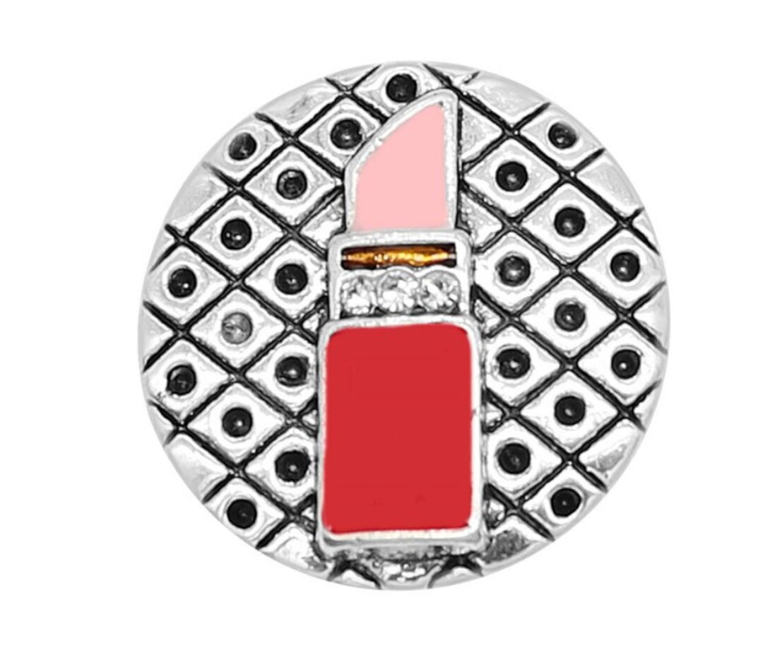 Lipstick Snap Button Charm, Interchangeable Jewelry 18-22 Mm Snap ...