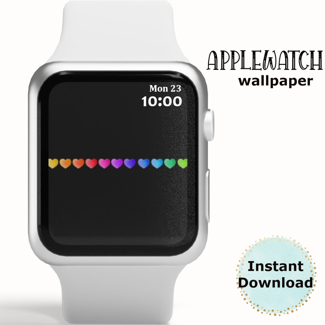 Apple Watch Wallpaper Face Design, Watch Background, Hearts Minimalist ...