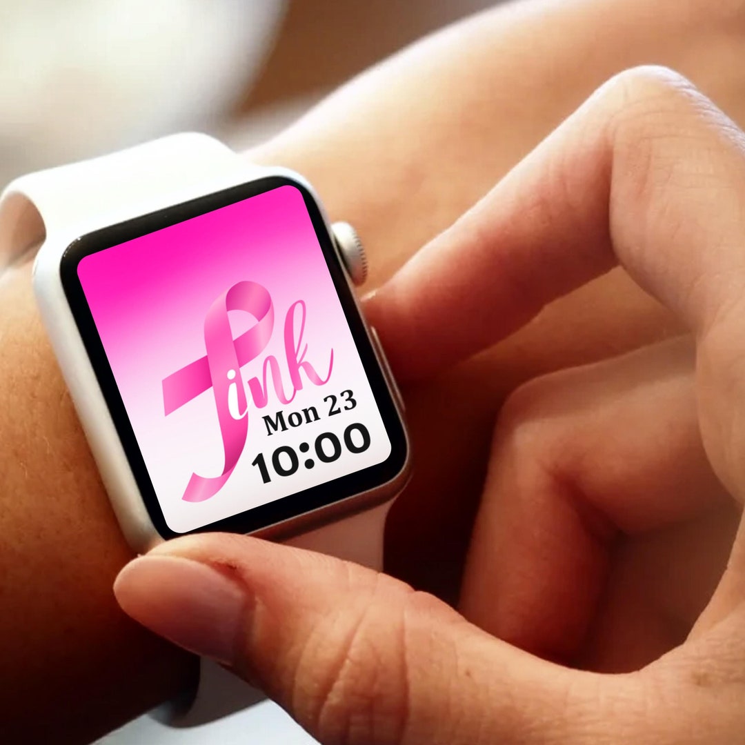 Breast Cancer Apple Watch Face Wallpaper, Love Hope Faith Pink Ribbon ...