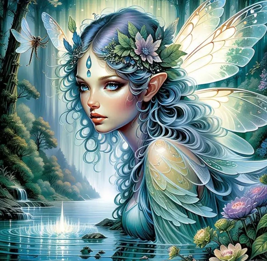 Fairy Diamond Painting, 5D Wall Art, DIY Diamond Art, Fantasy Diamond ...