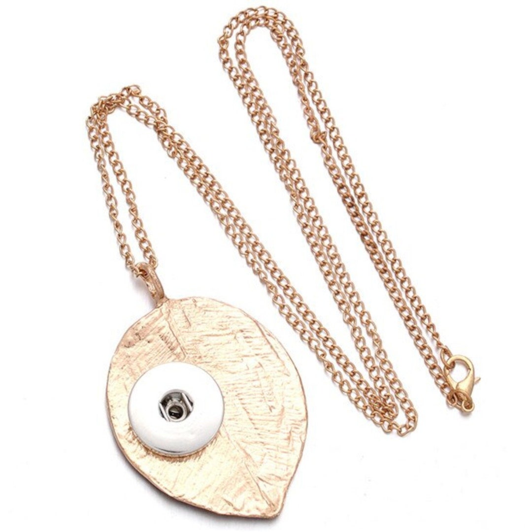 Gold Leaf Snap Necklace Jewelry, 26 Inch Chain Included, 18 22mm, Snap ...