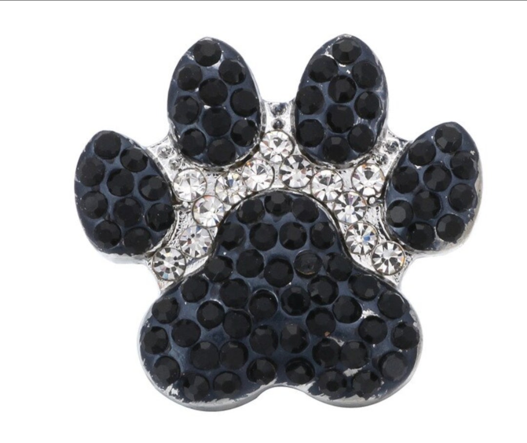 Black Dog Paw Snap Jewelry Button for Women Fit 18mm Snap Bracelet DIY ...