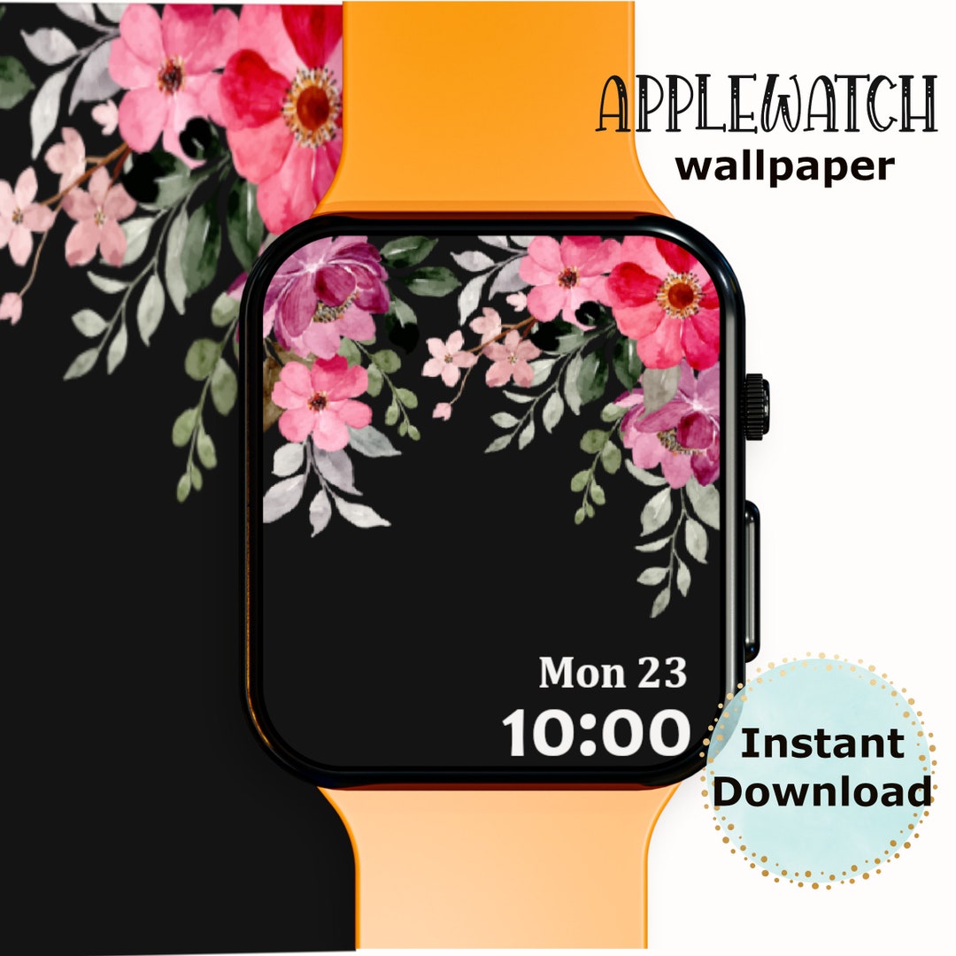 Apple Watch Wallpaper Face Design, Watch Background, Pink Floral Apple ...