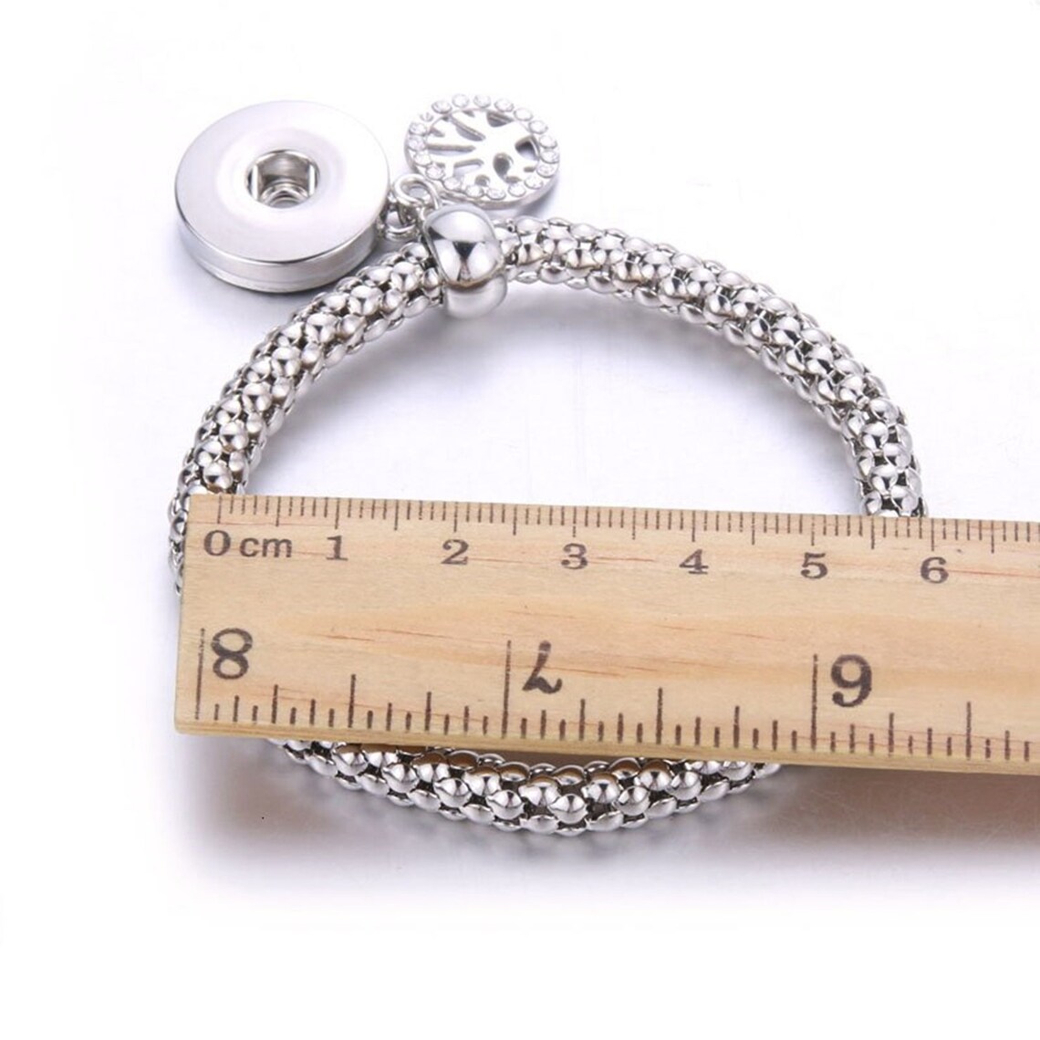 Snap Button Bracelet, 18-22mm Snaps, Stretch Elastic Bracelet, Charm ...