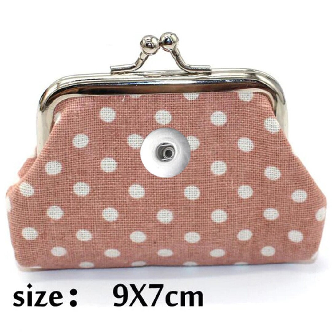 Snap Button Coin Purse, 18mm Snap Button Accessory, Small Coin Pouch ...