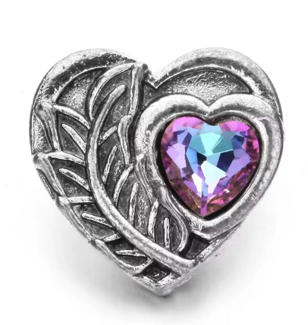 Purple Heart Snap Button, Interchangeable Jewelry, 18-22 Mm, Snap ...