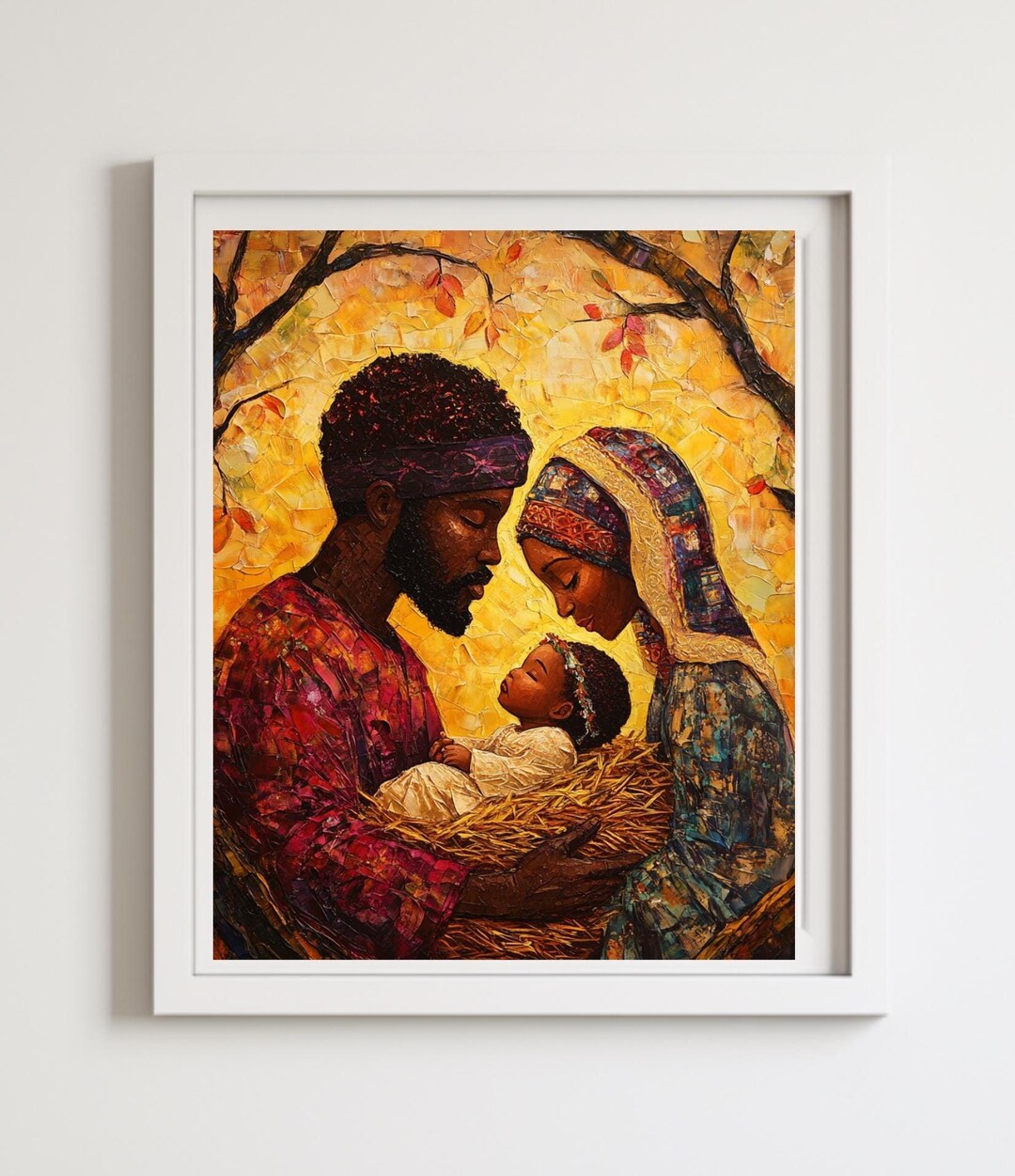 5D Black Nativity Scene Diamond Painting Kit, Black Family Diamond DIY ...
