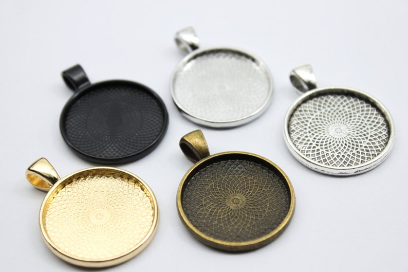 25mm Pendant Blanks 1 Inch Cabochon Trays Pendant Trays - Etsy