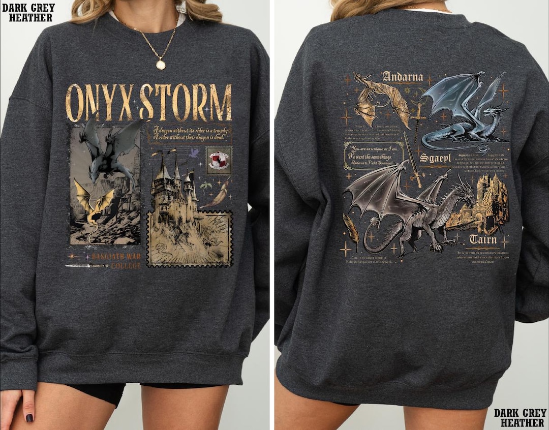 Onyx Storm Two Sided Shirt, Fourth Wing Sweatshirt, Dragon Rider Tshirt ...