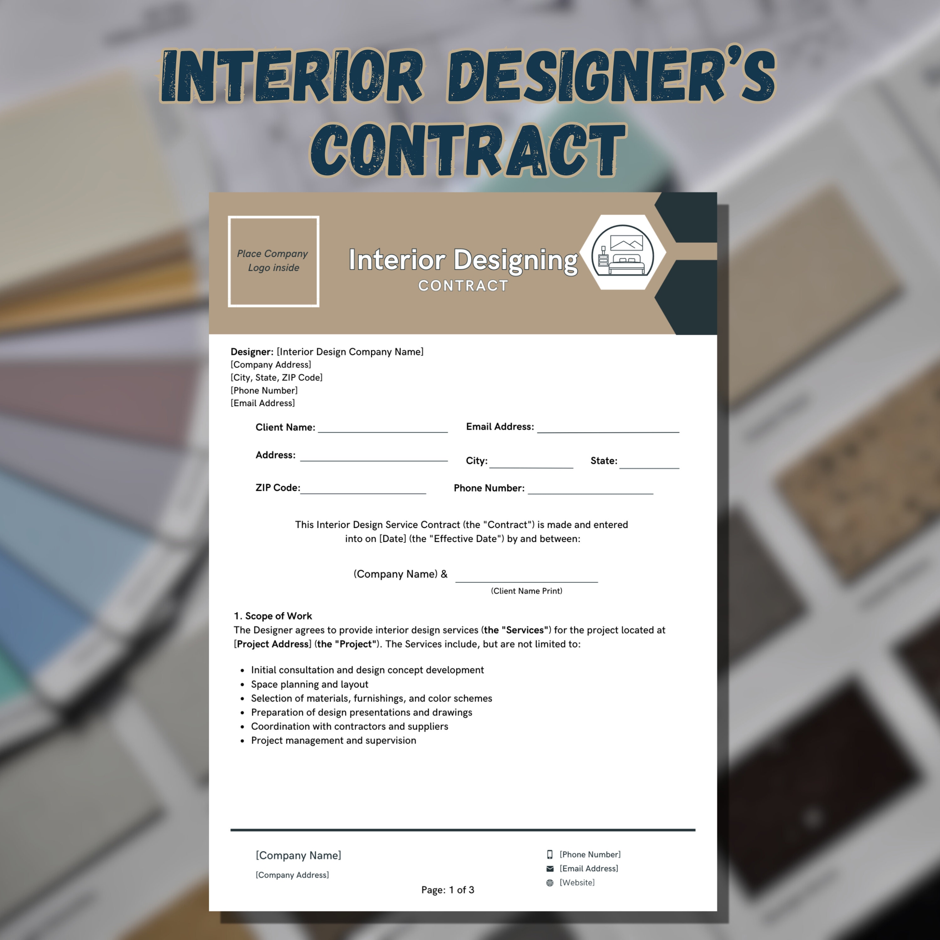 Interior Design Contract - Interior Design Agreement Template - Word ...