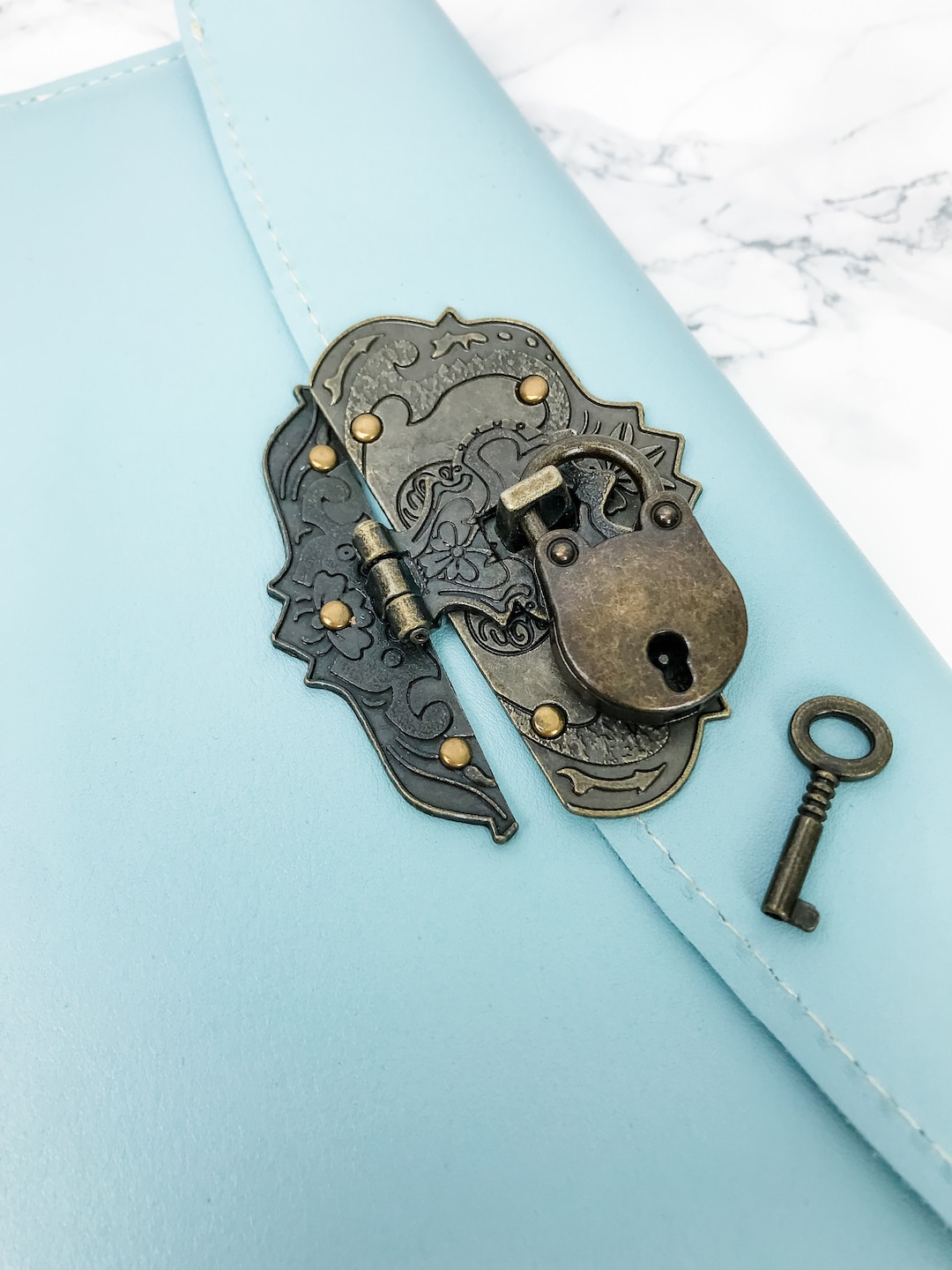 NEW Large Refillable Diary That Locks, Turquoise Leather Journal With ...