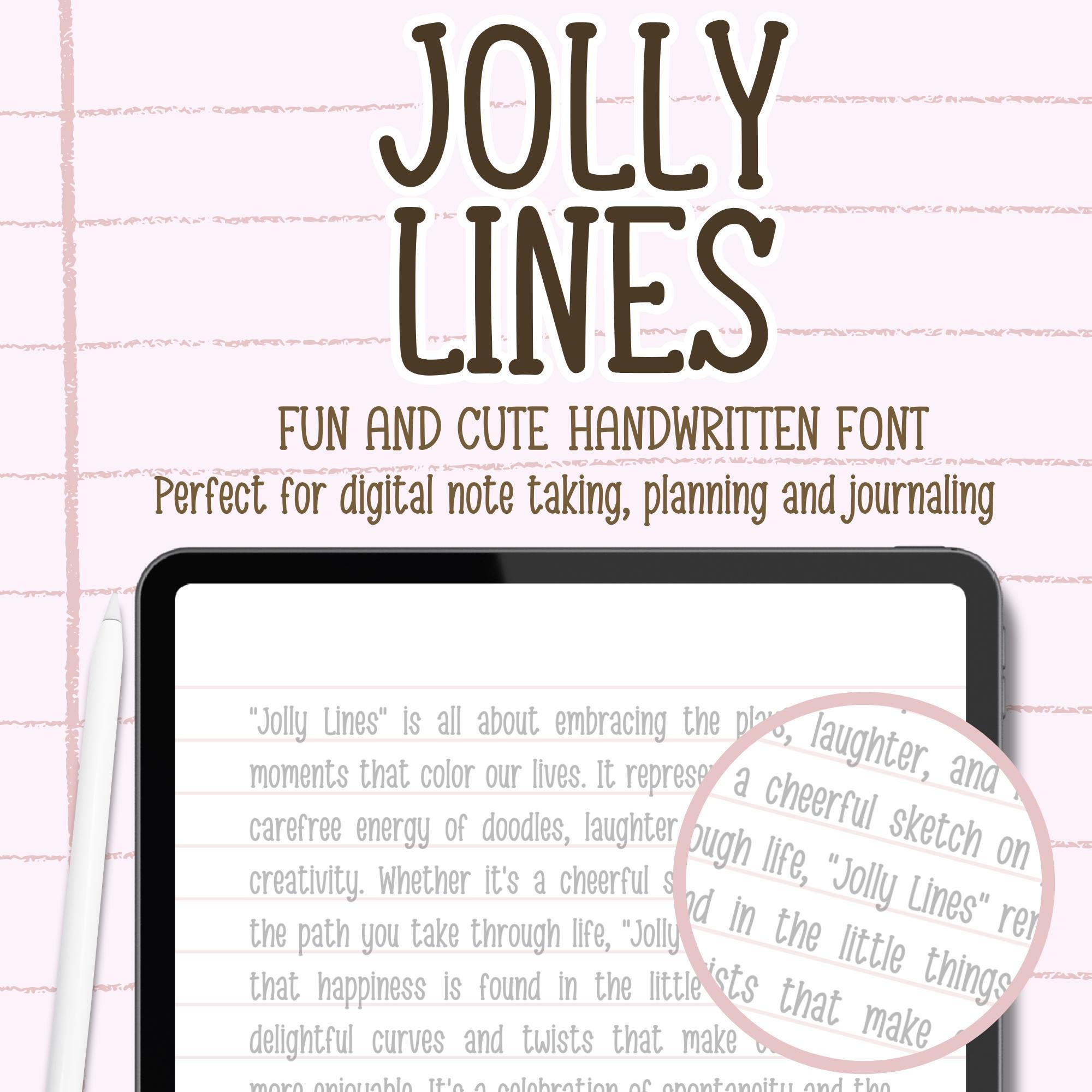 Jolly Lines – Handwriting Font for Digital Planners, Goodnotes & Cricut ...