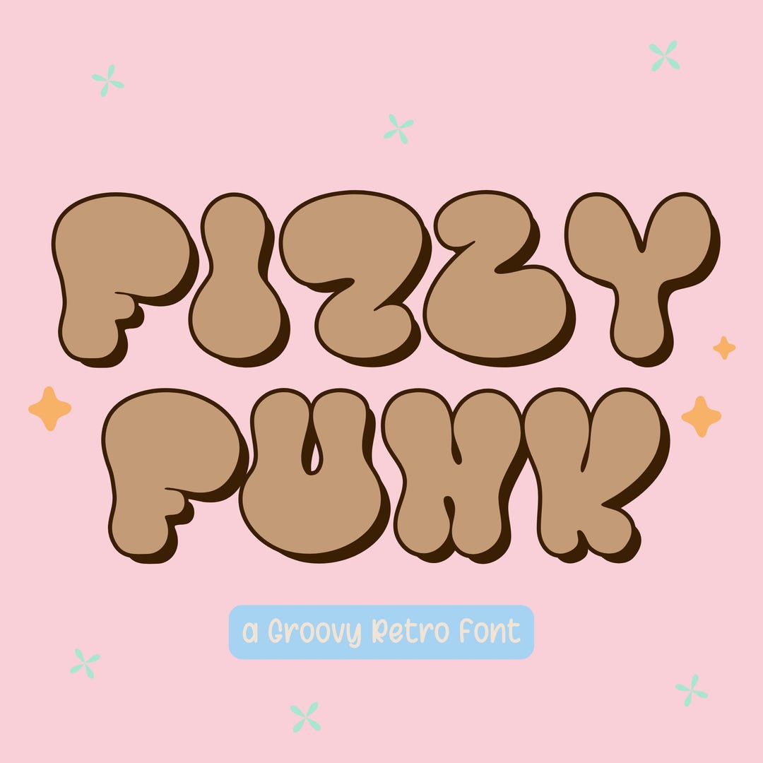 Retro Font, Groovy Fonts, Hippie Font, Bubbly Font, Vintage Font ...