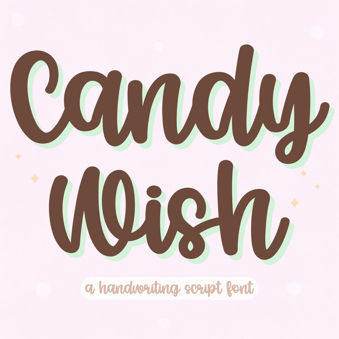 Candy Wish – Handwritten Script Font With Bouncy Cursive Brush Style ...