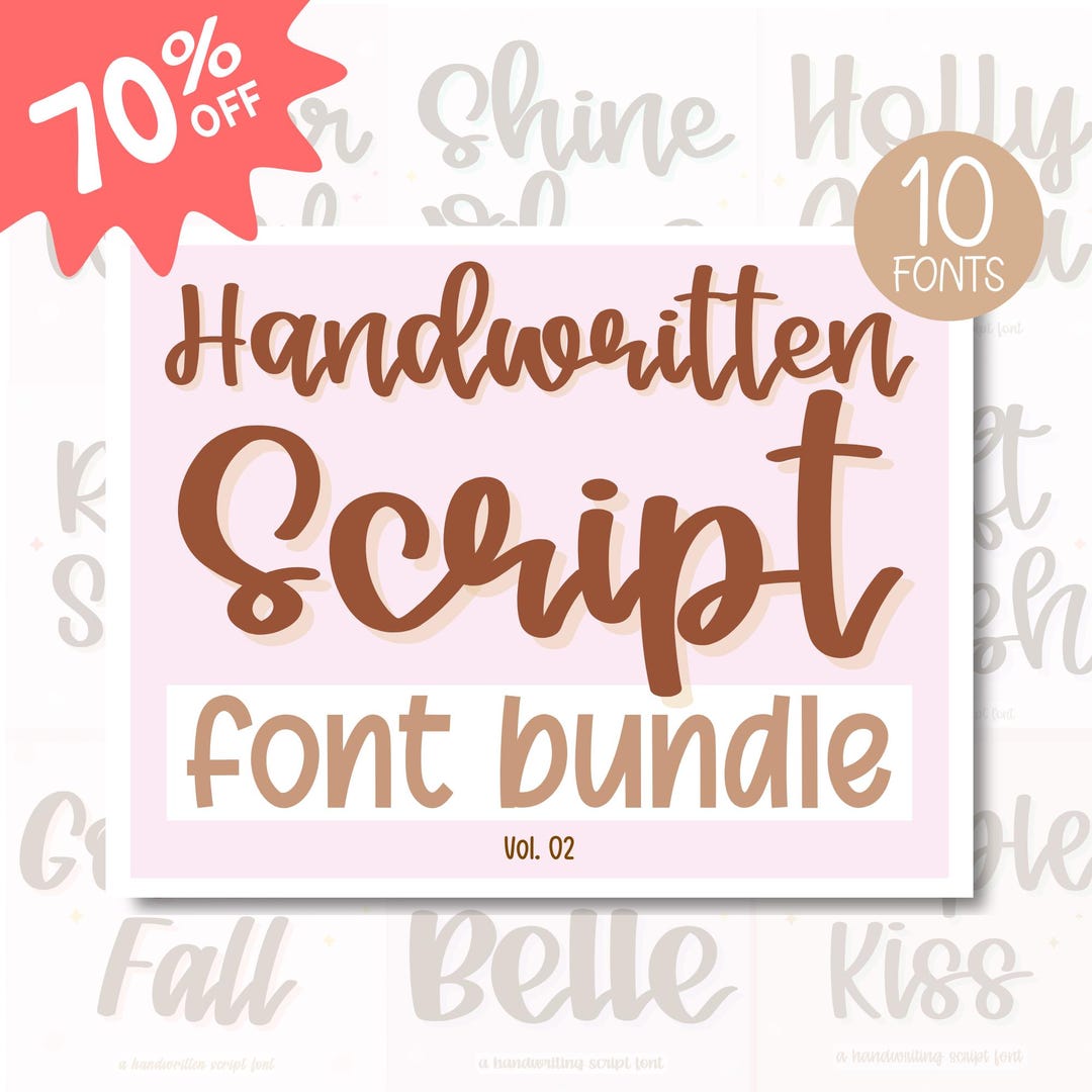 Script Fonts Bundle Vol.2 – Hand Lettered, Bouncy & Calligraphy Fonts ...