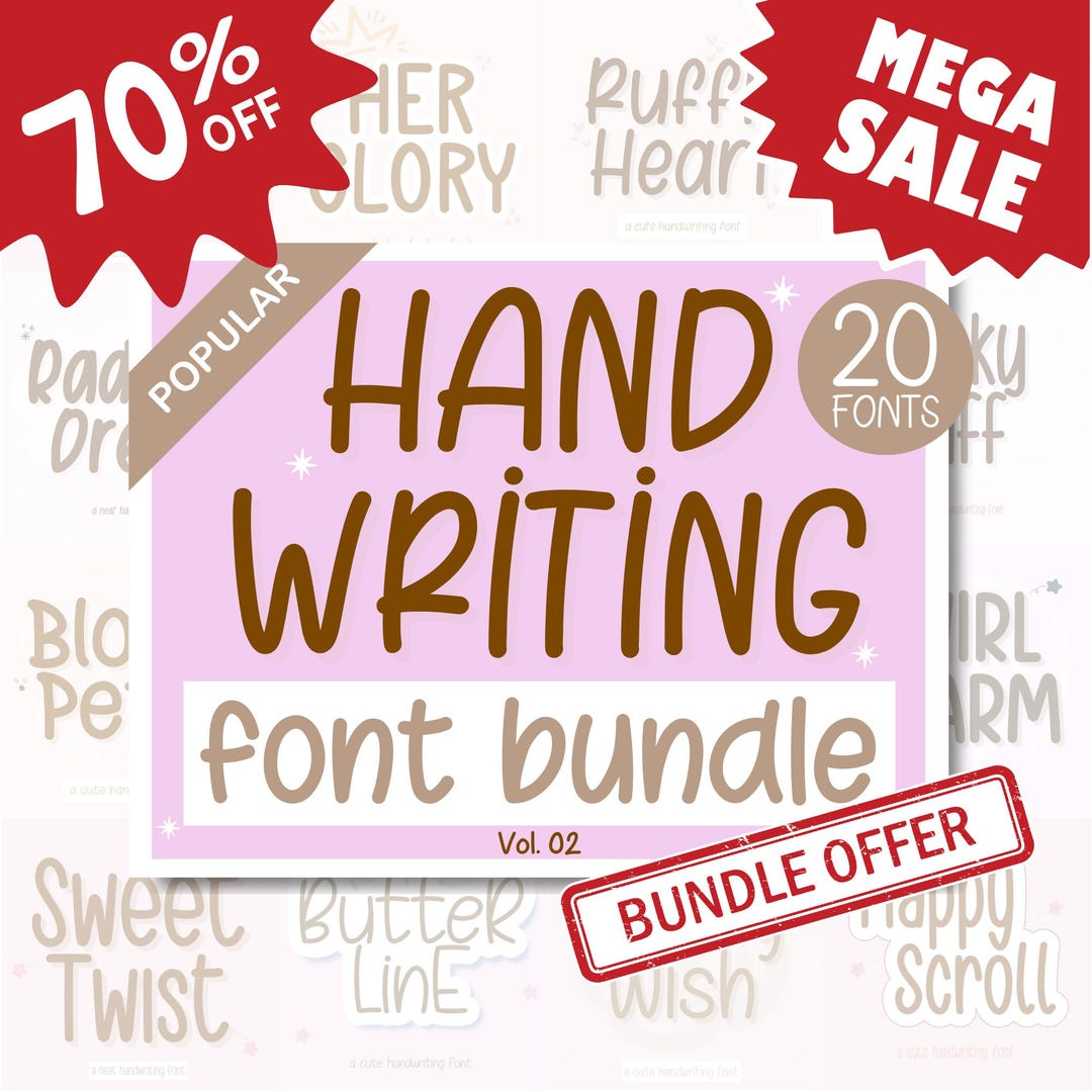 Handwriting Fonts Bundle, Handwritten Fonts, Neat Fonts, Goodnotes ...